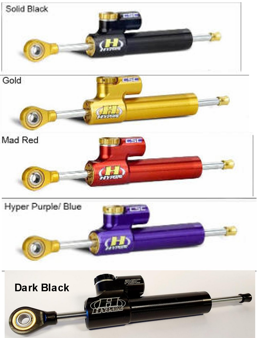 Hyperpro - Steering Damper & Mounting Kit - CSC Linear - Yamaha MK-YA-XX